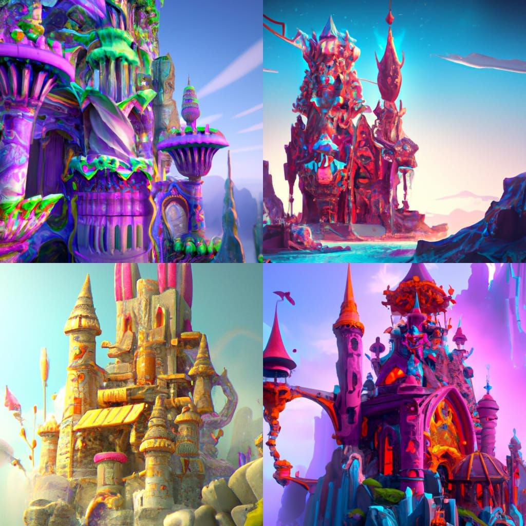 Psychedelic fantasy castle - AI Generated Artwork - NightCafe Creator
