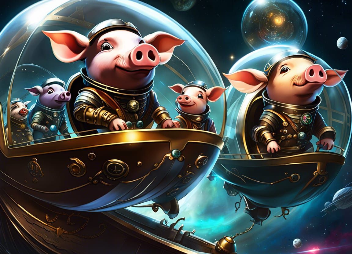 space pirate cyborg pigs in space;space pirate pig captain and ragtag ...