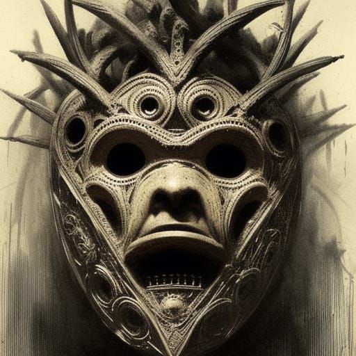 Tribal Ritual Mask - AI Generated Artwork - NightCafe Creator