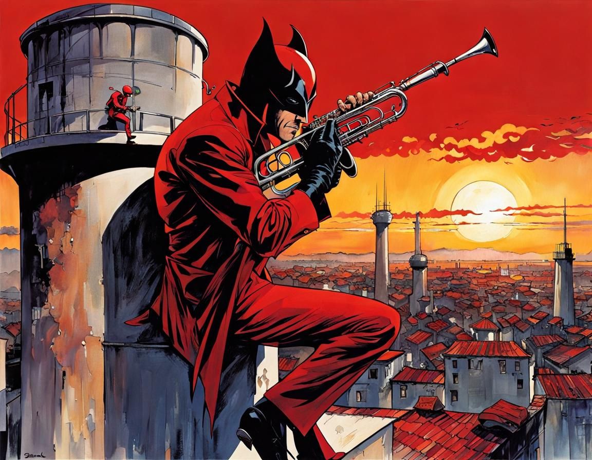 Dardevil making music - AI Generated Artwork - NightCafe Creator