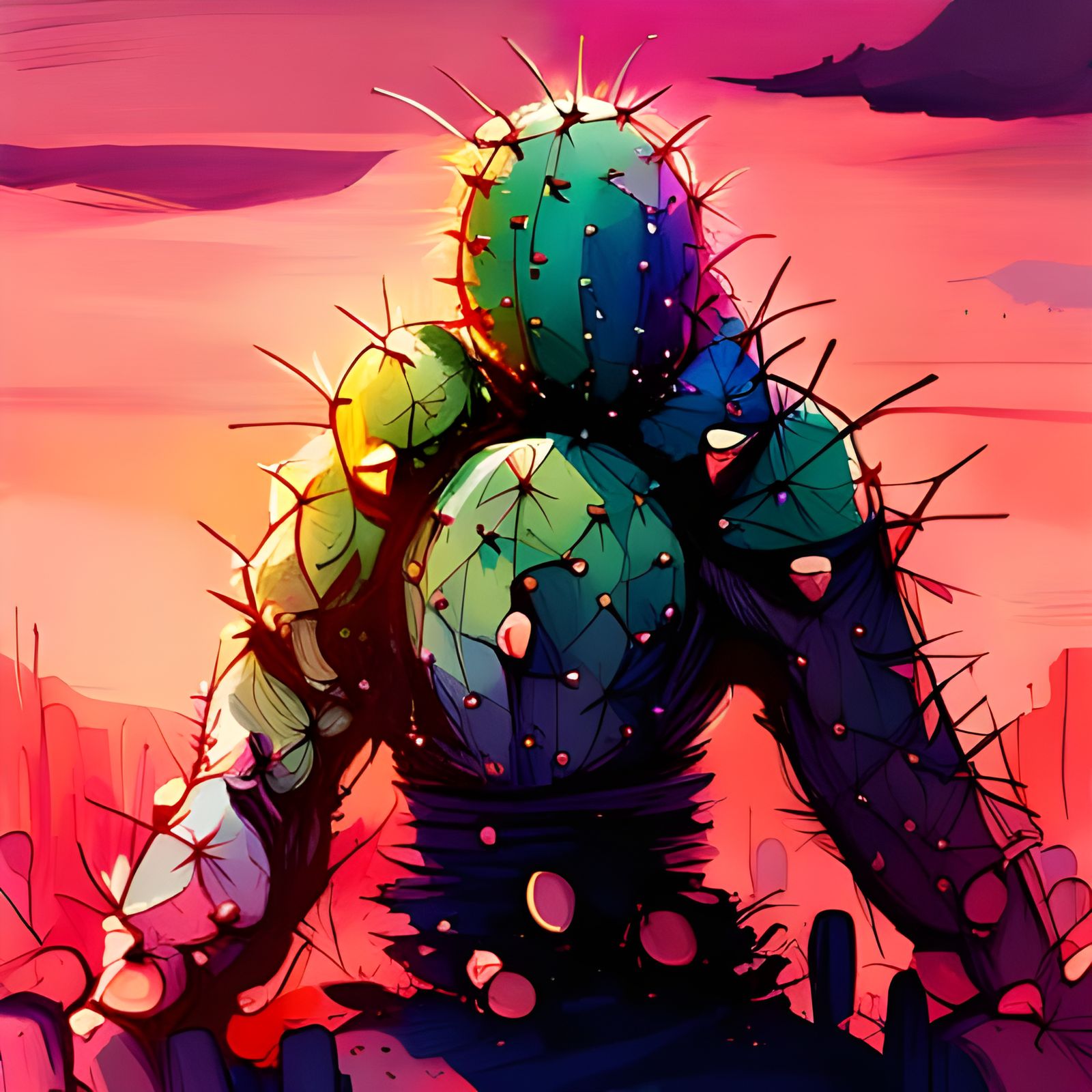 Cactus Man 1 - AI Generated Artwork - NightCafe Creator