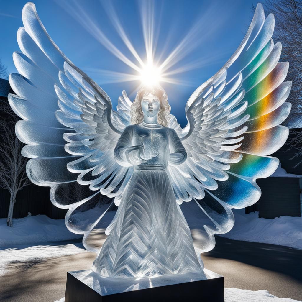 ice angel prism effect - AI Generated Artwork - NightCafe Creator
