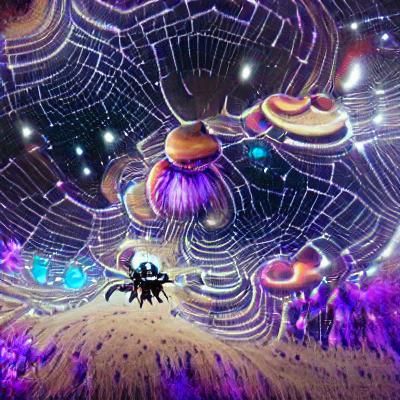 Galactic Spider in the Impossible, Endless, Mushroom Realm - AI ...