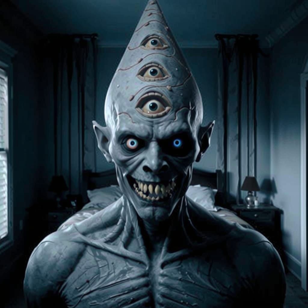 Haunting Biomechanical Horror Emerges from Shadows - AI Art