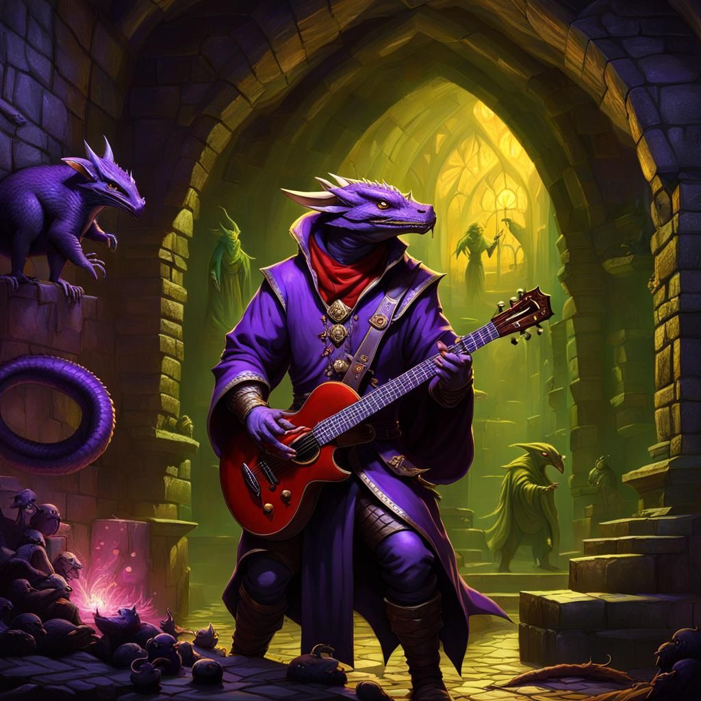 a very brave and dumb dragonborn bard - AI Generated Artwork ...
