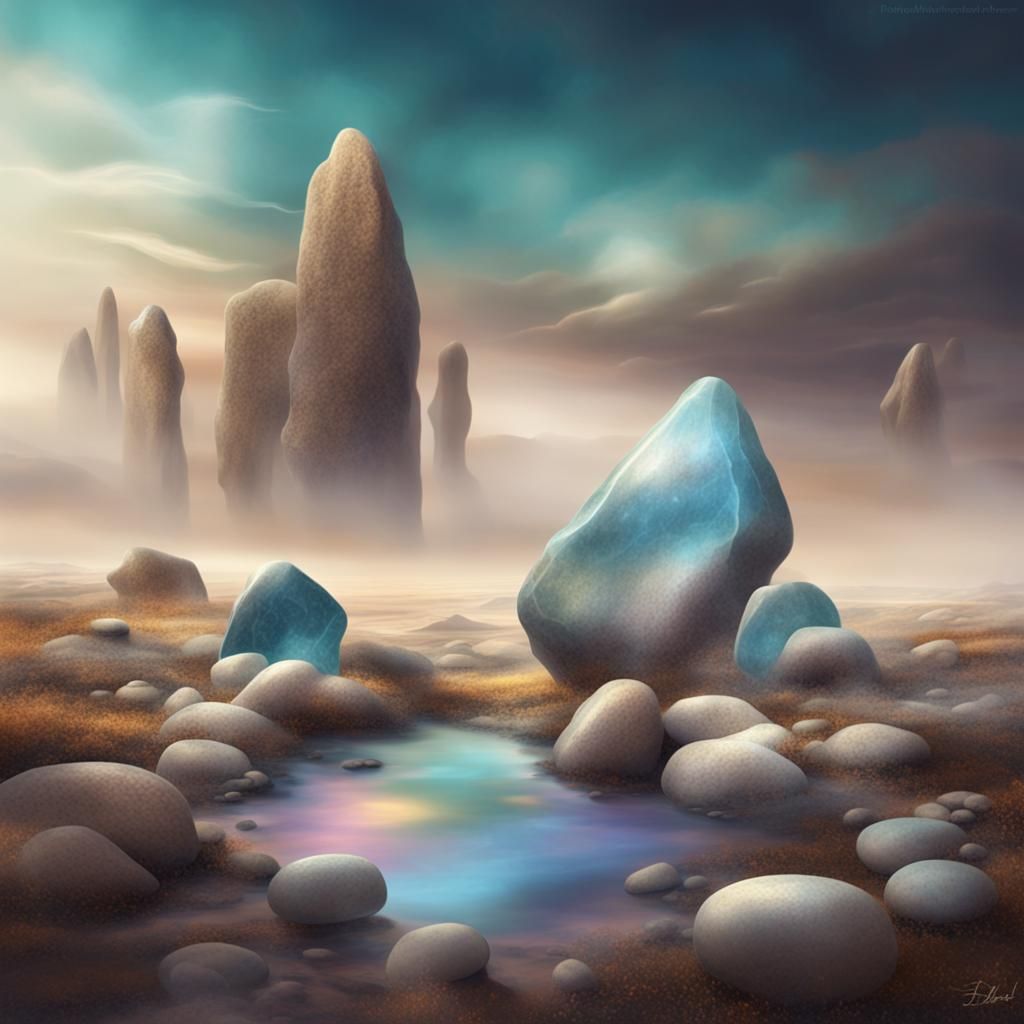 dream stones - dream stones placed in a dreamlike landscape.dreams turn ...