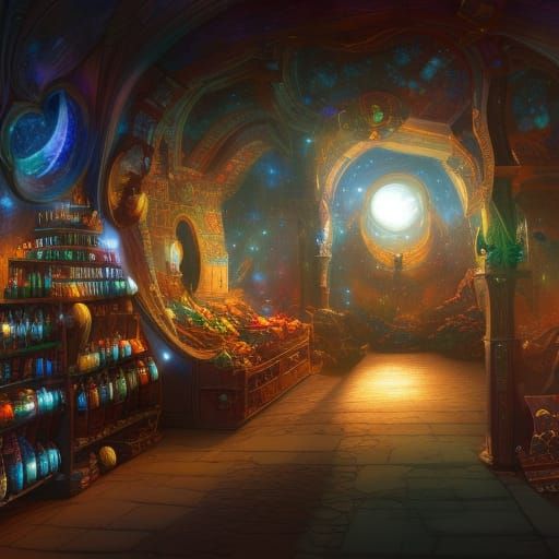 Magic shop - AI Generated Artwork - NightCafe Creator