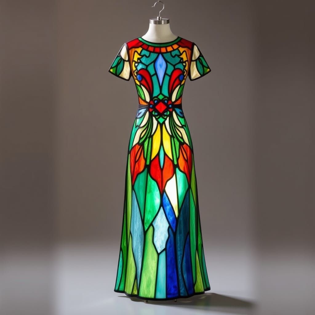 stained glass dress - Vibrant Stained Glass Gown