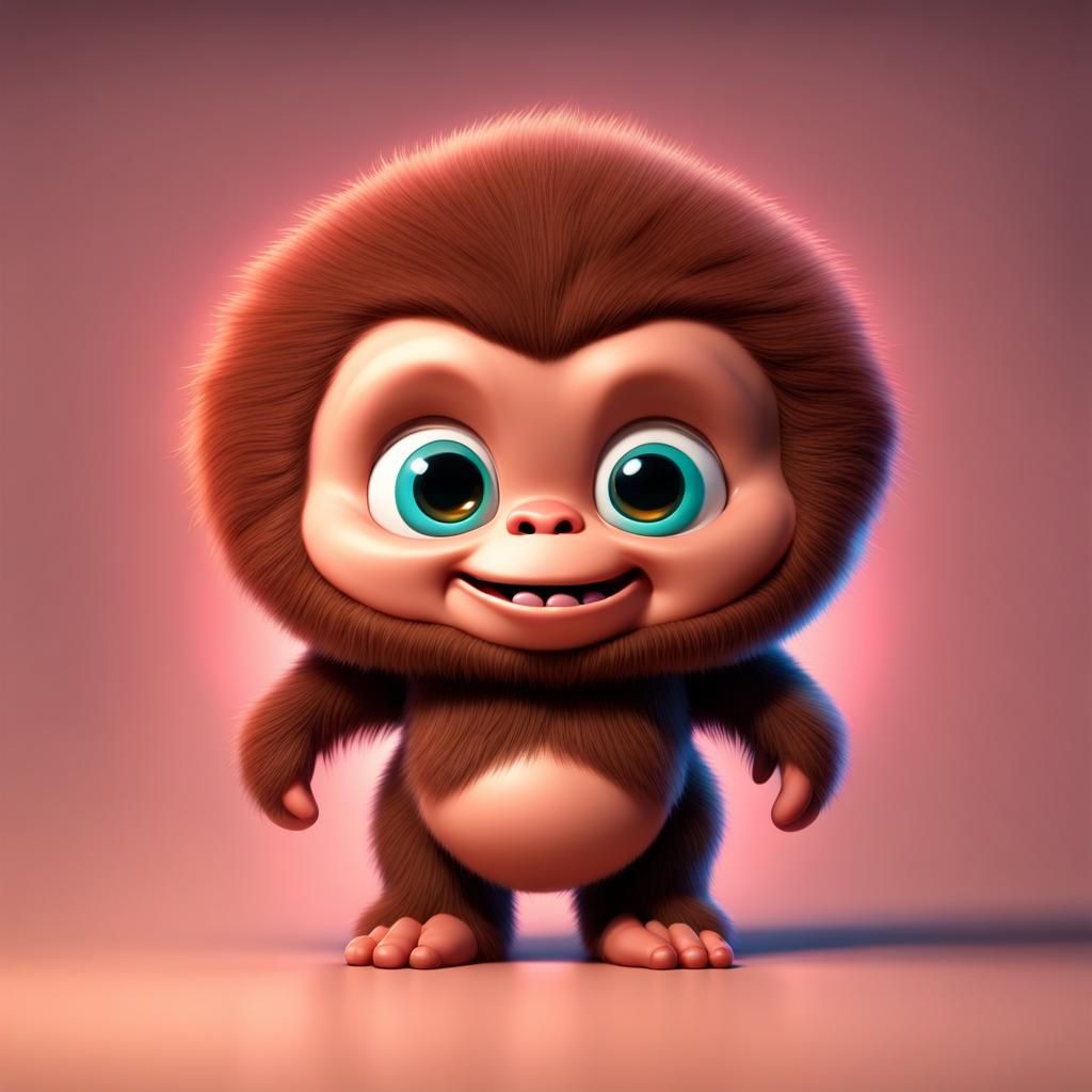 CG Baby Sasquatch - AI Generated Artwork - NightCafe Creator