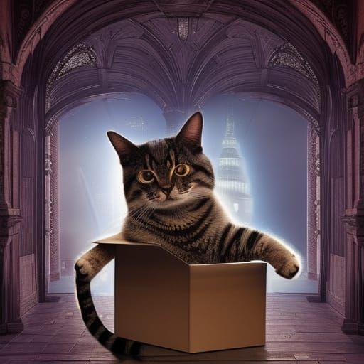 Cat In A Box - AI Generated Artwork - NightCafe Creator