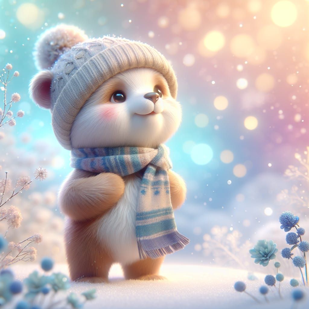 A cute little bear - Proud Bear in Winter Wonderland, Fanta...