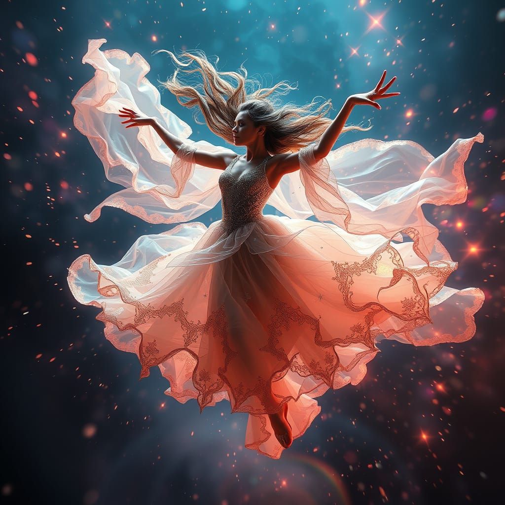 Ethereal Quantum Dancer in Superposition Ballet - AI Art