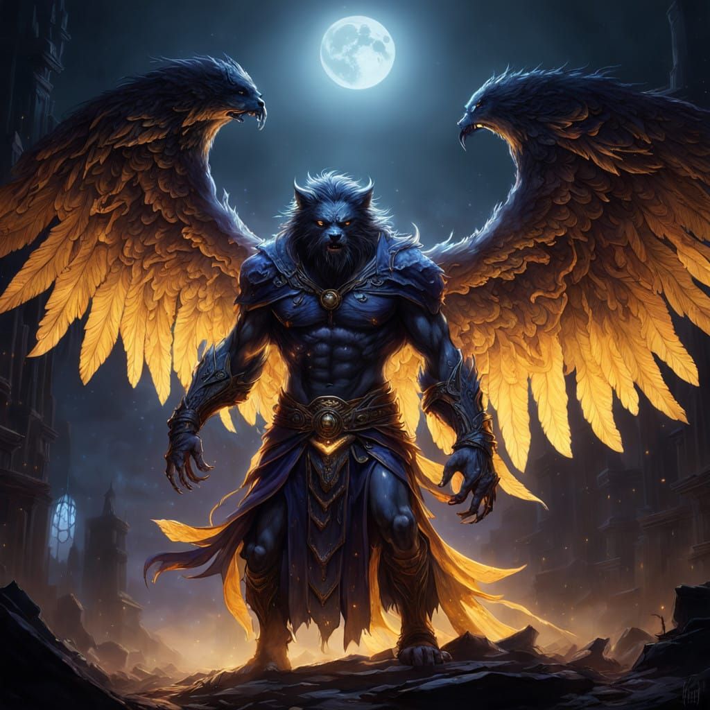 Werewolf/angel team - Dark Fantasy Duo: Angelic Guardian Me...
