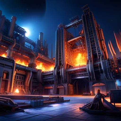 forging under the stars - AI Generated Artwork - NightCafe Creator