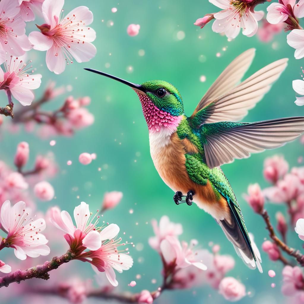 pretty pastel hummingbird - AI Generated Artwork - NightCafe Creator