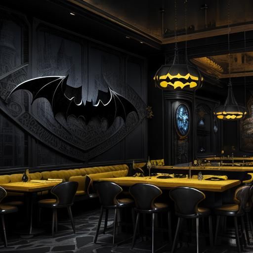 Batman inspired restaurant - AI Generated Artwork - NightCafe Creator