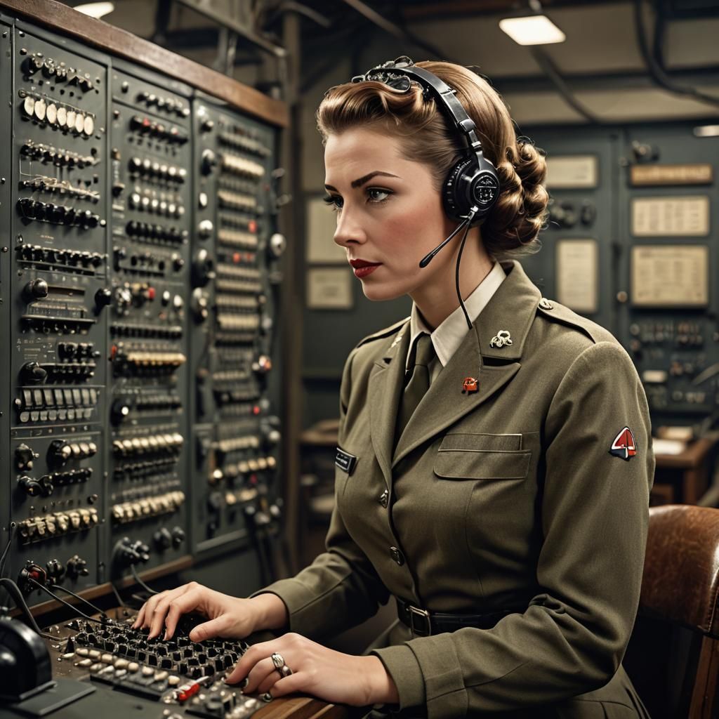 Switchboard Telephone Female Operator during WW2 - AI Generated Artwork ...