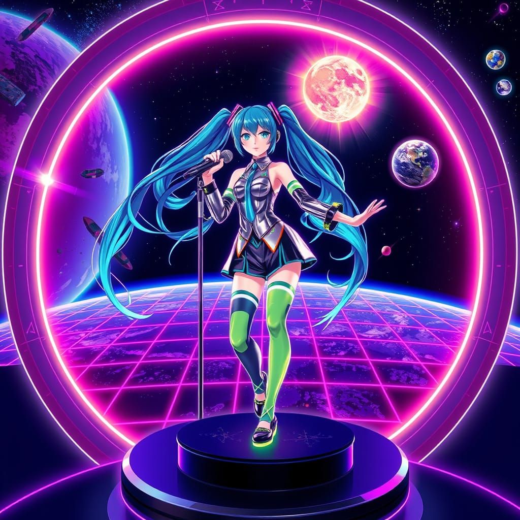 Stellar Synthwave Diva - Synthwave Diva Performs in Orbit as...