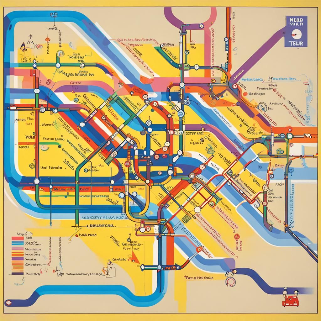 If Peter Max had made the basic London Underground Tube map - AI ...