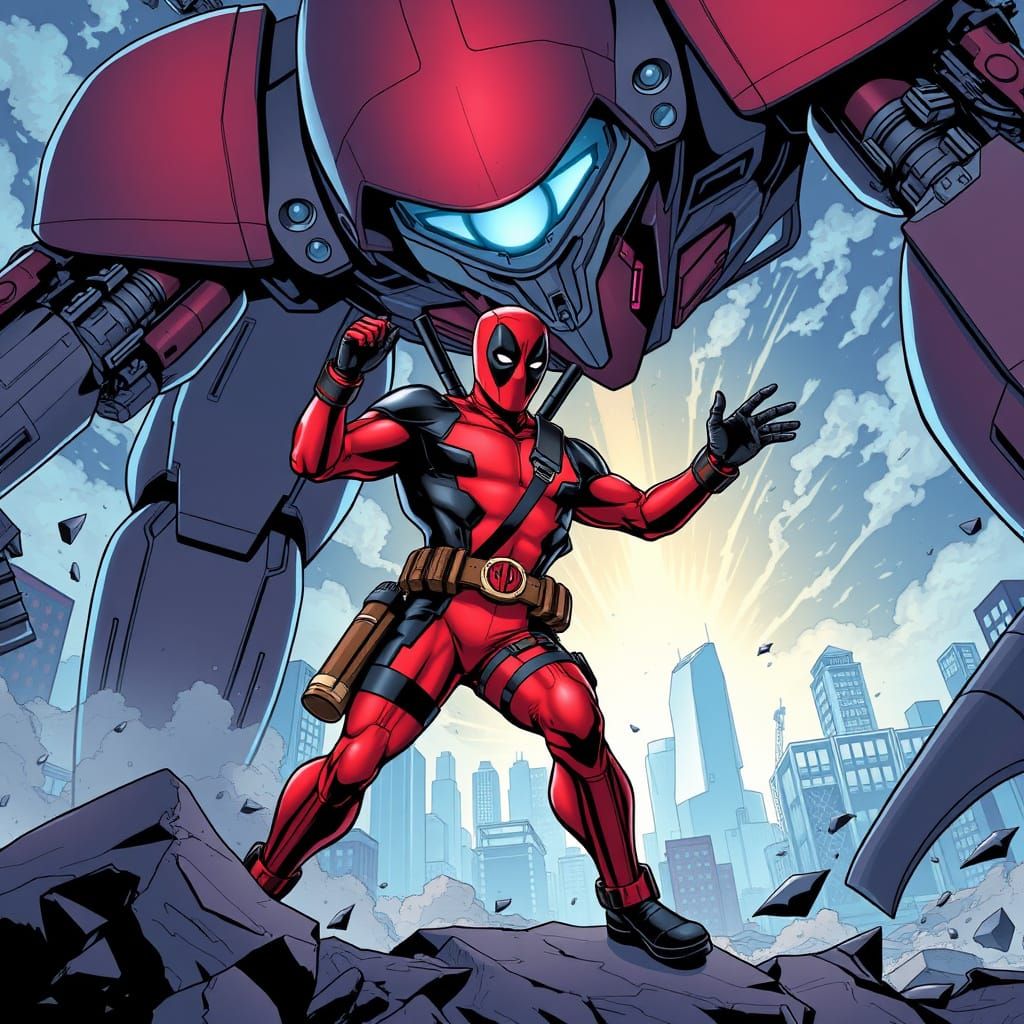 Deadpool (Ryan Reynolds) vs. Sentinel (marvel comics)