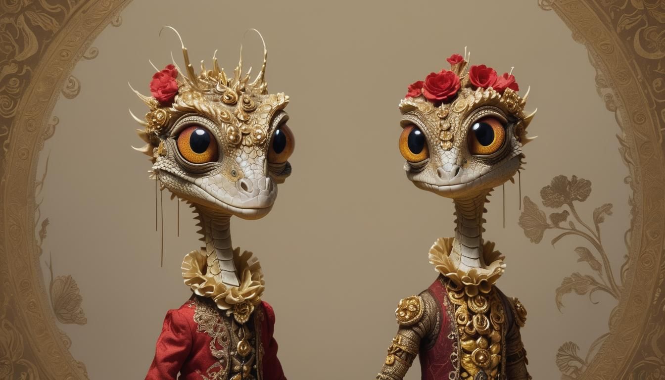 detailed lizzard head creatures - AI Generated Artwork - NightCafe Creator