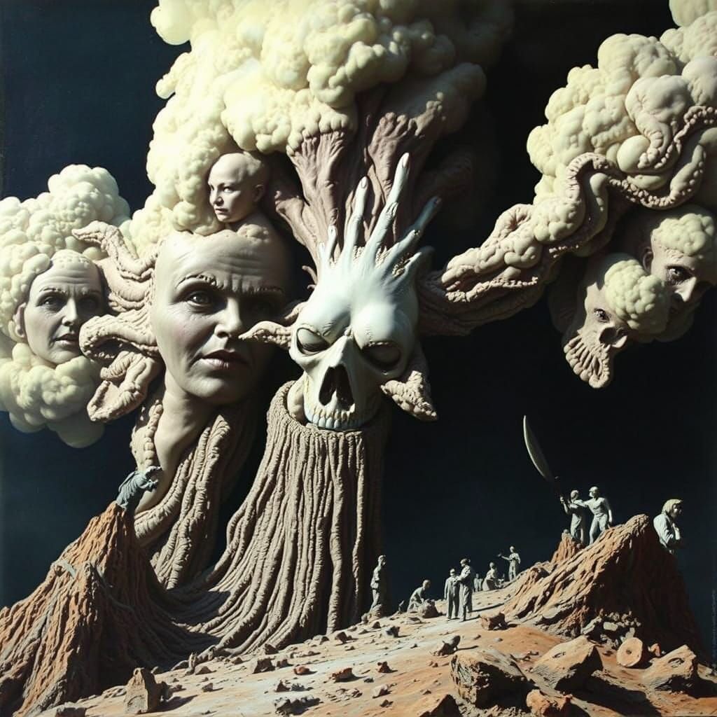 Surrealist God in Despair - AI Art