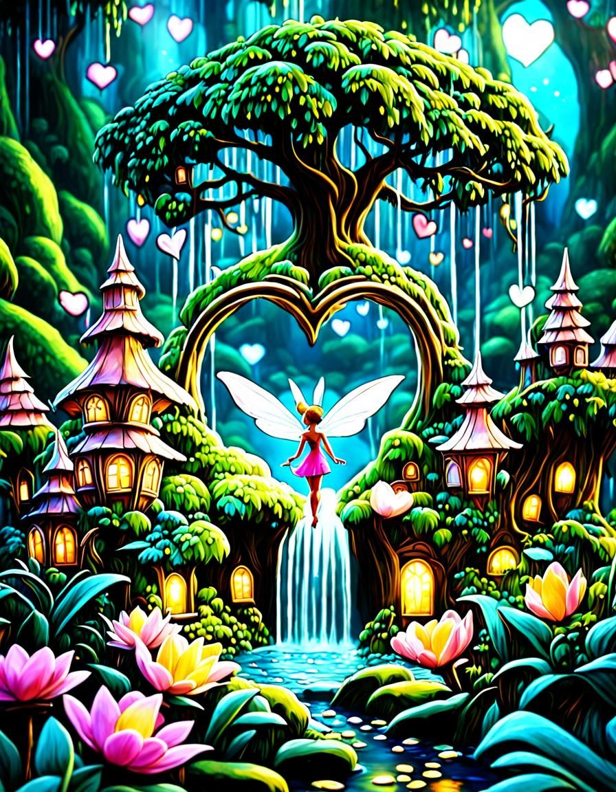 Tinkerbell Home - AI Generated Artwork - NightCafe Creator