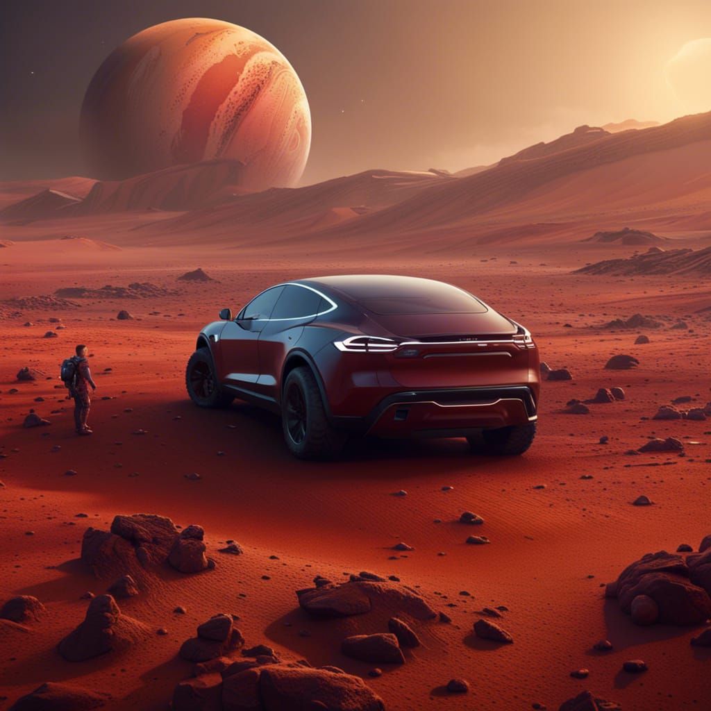 Elon Musk on Mars - AI Generated Artwork - NightCafe Creator