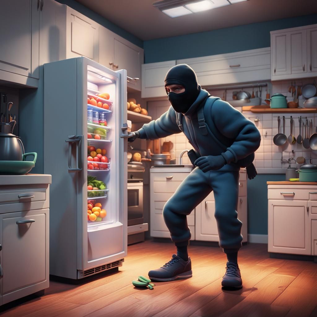 The Refrigerator Thief - AI Generated Artwork - NightCafe Creator