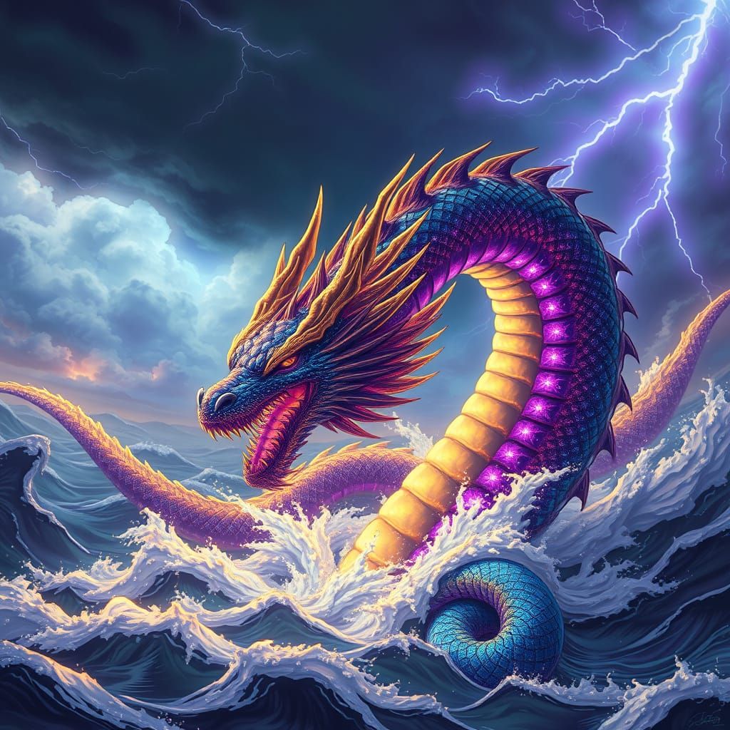 Primordial Dragon Goddess Rises from Cosmic Chaos ... - AI Art