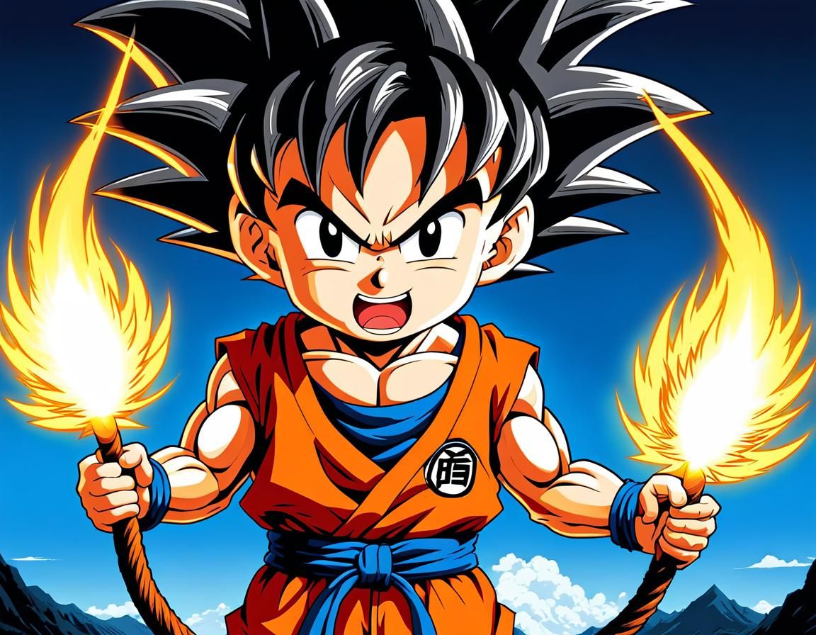 Kid Goku with monkey tail - AI Generated Artwork - NightCafe Creator