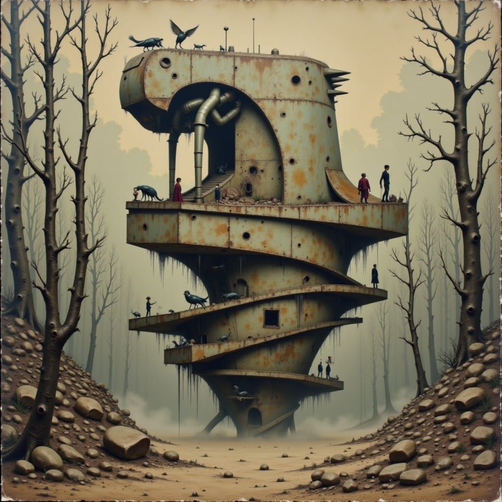 "penrose" stairs - Ethereal Surrealist Stairway to the Cosmo...