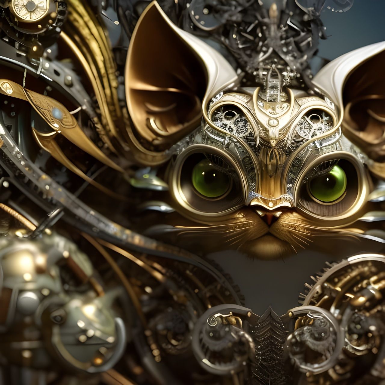 Mecha-cat - AI Generated Artwork - NightCafe Creator