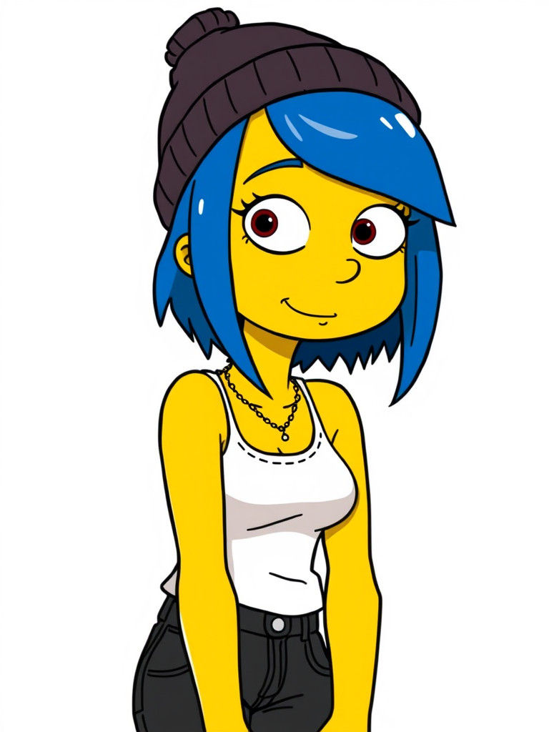 Joy 1/4 - Simplified Cartoon Chloe in The Simpsons Style