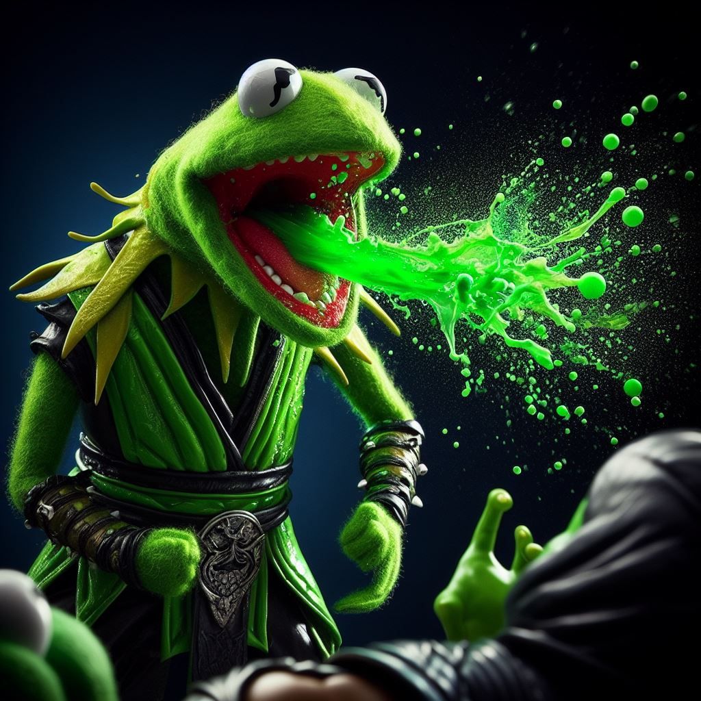 Kermit KOMBAT! - AI Generated Artwork - NightCafe Creator