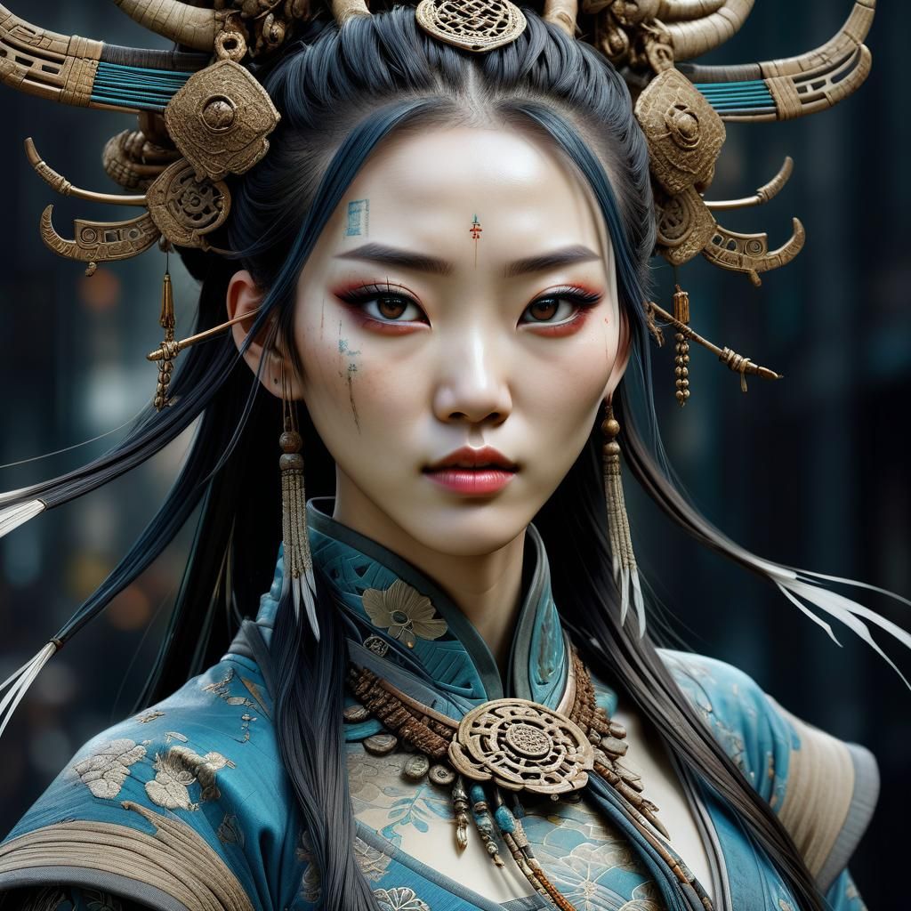 ""Insanely detailed photorealistic portrait art of a very beautiful ...