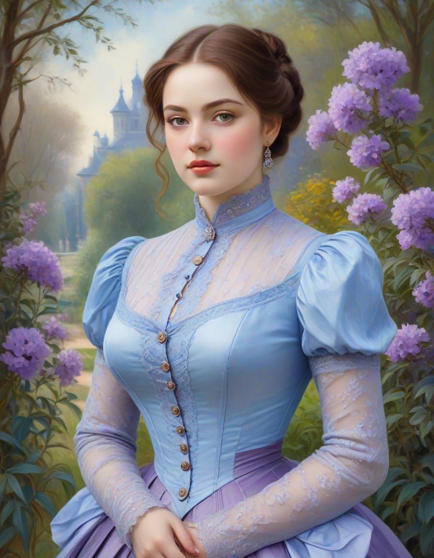 Victorian Lady 🌸 🌿 💚 - Victorian Lady in Botanic Garden