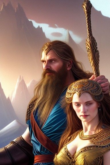 Norse Mythological Couples: Laufey and Farbauti - AI Generated Artwork ...