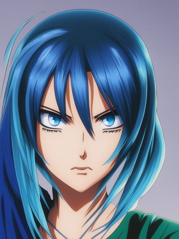 Blue Hair Girl - AI Generated Artwork - NightCafe Creator
