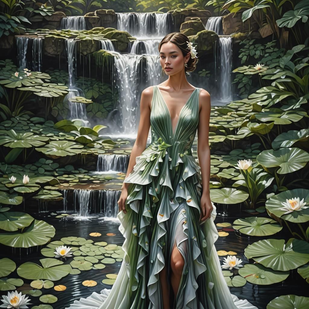 Waterfall Dress - AI Generated Artwork - NightCafe Creator
