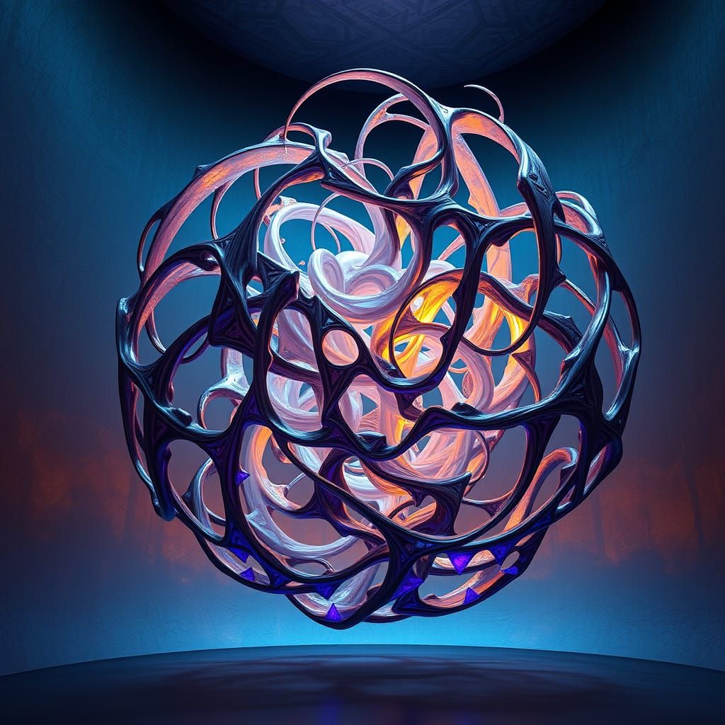 Surreal, Iridescent Sculpture in Weightless Wonder - AI Art