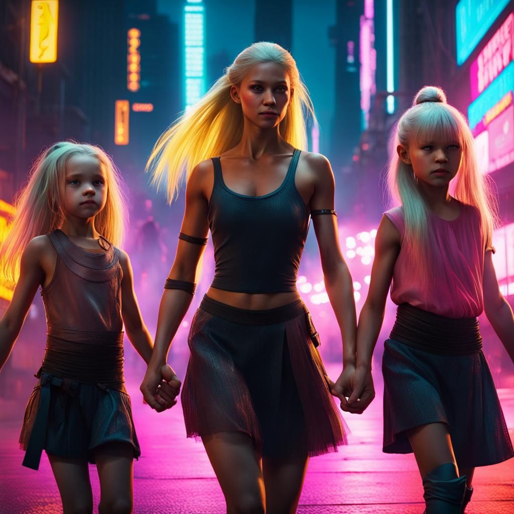 2 ballerinas sisters with long blonde hair with there daughter who has ...