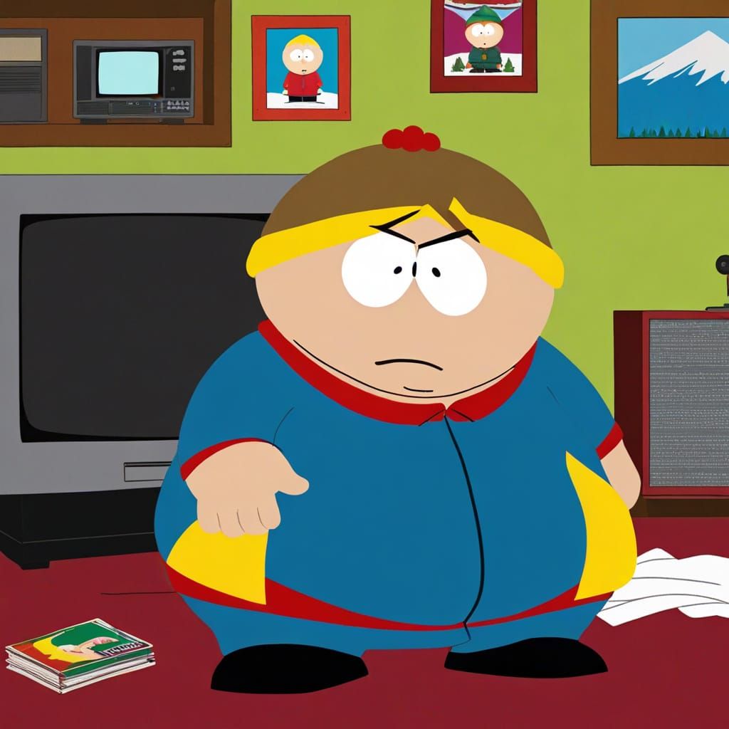 Eric Cartman's TV Encounter - AI Art