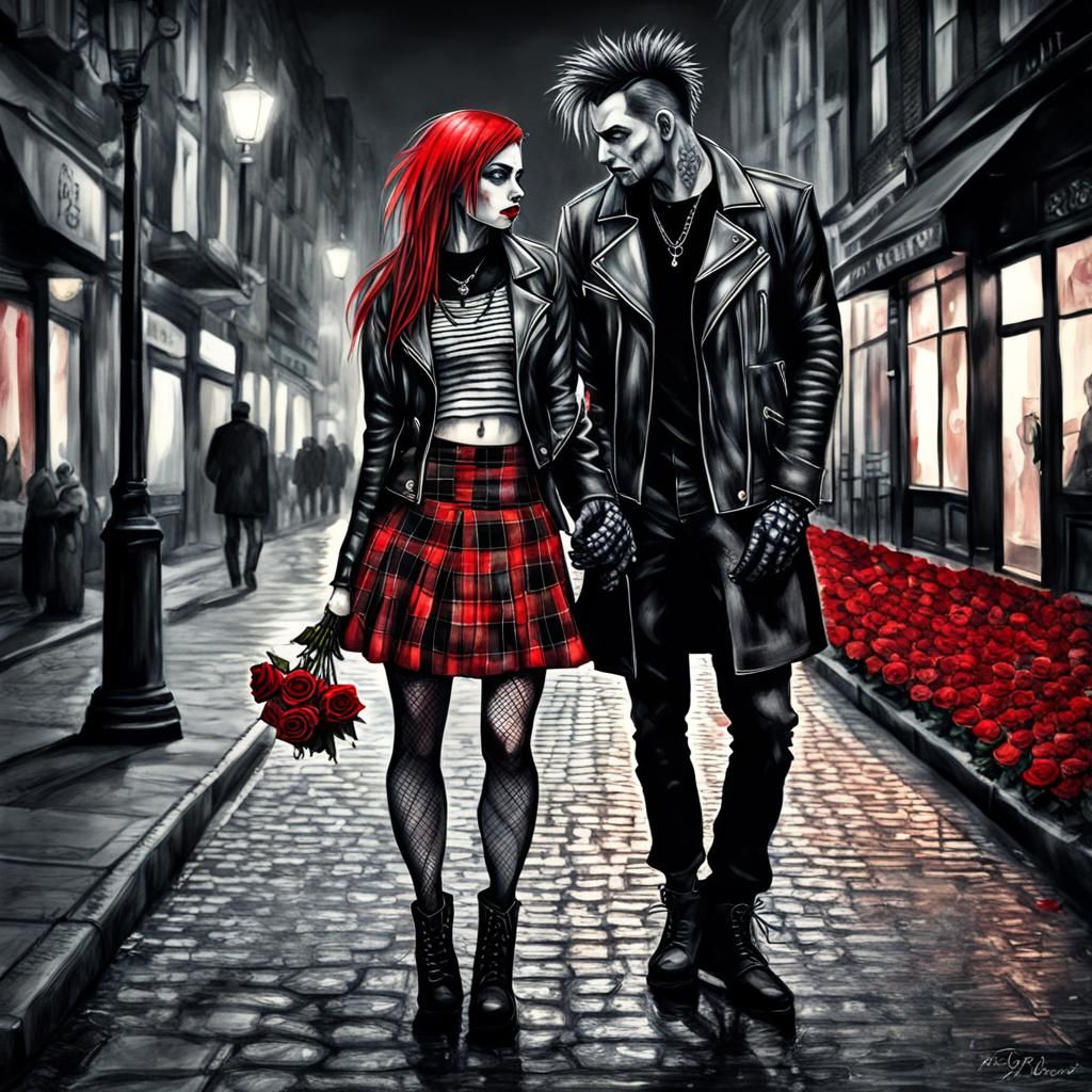 A Gothic couple on Valentines day - AI Generated Artwork - NightCafe ...