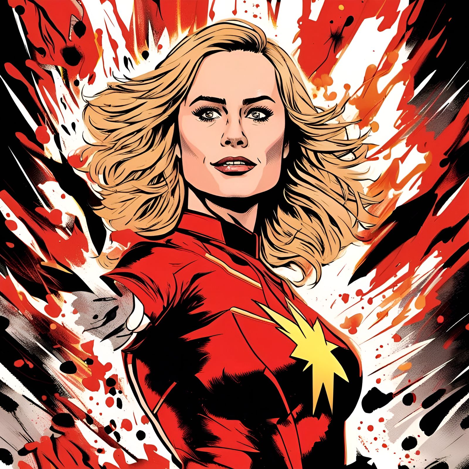 Gorgeous actress Brie Larson as Captain Marvel - AI Generated Artwork - NightCafe Creator