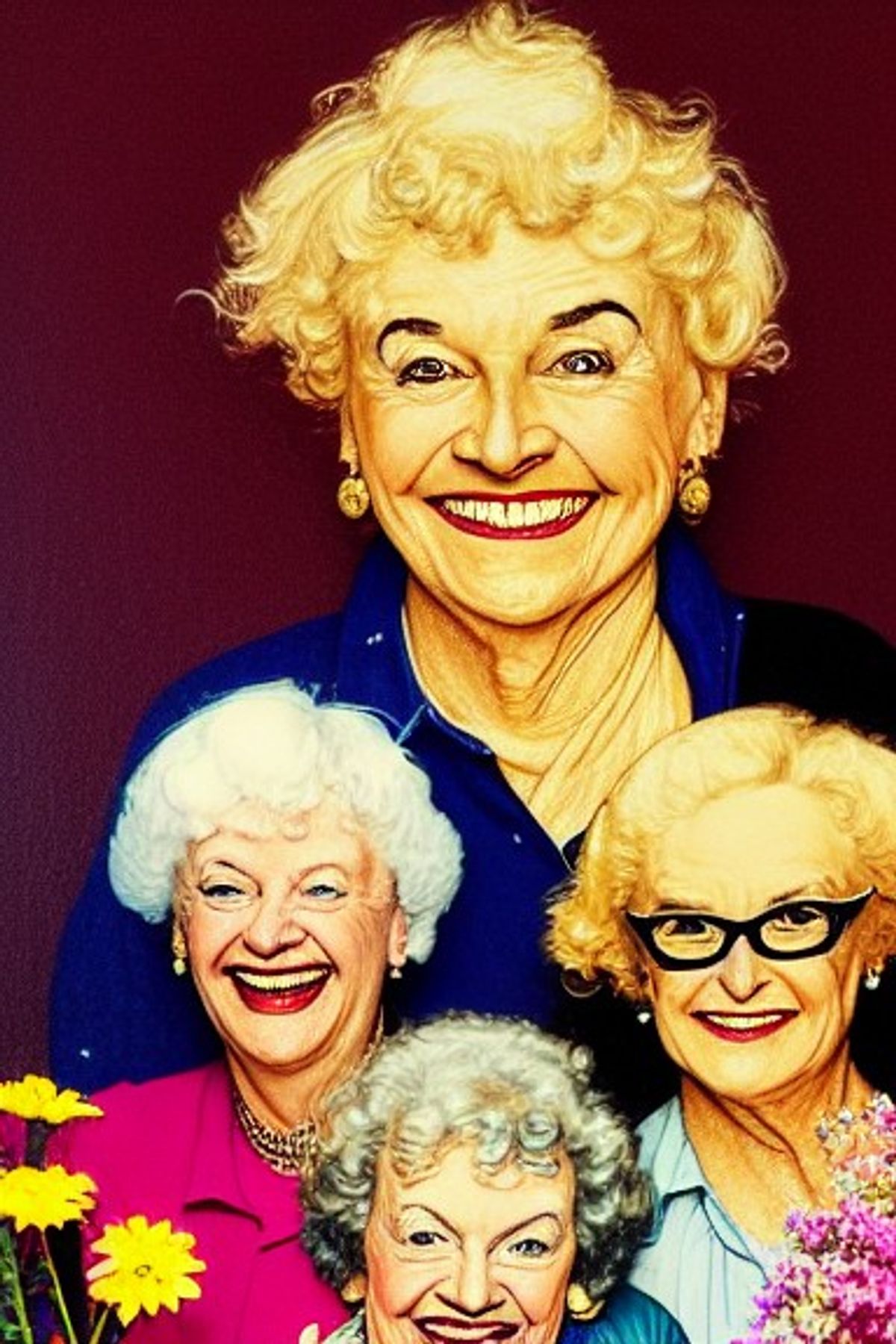 A portrait of The Golden Girls. - AI Generated Artwork - NightCafe Creator