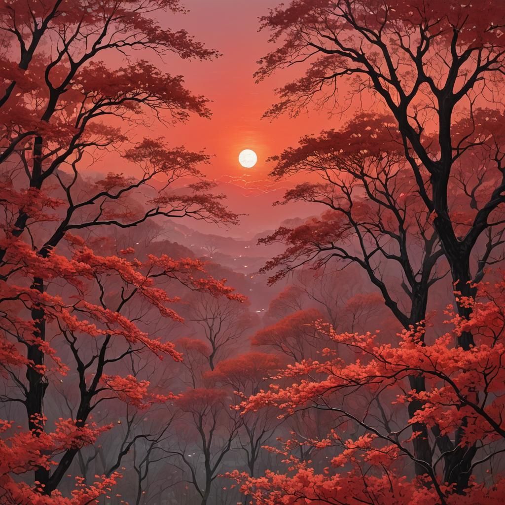 Red Sunset - AI Generated Artwork - NightCafe Creator