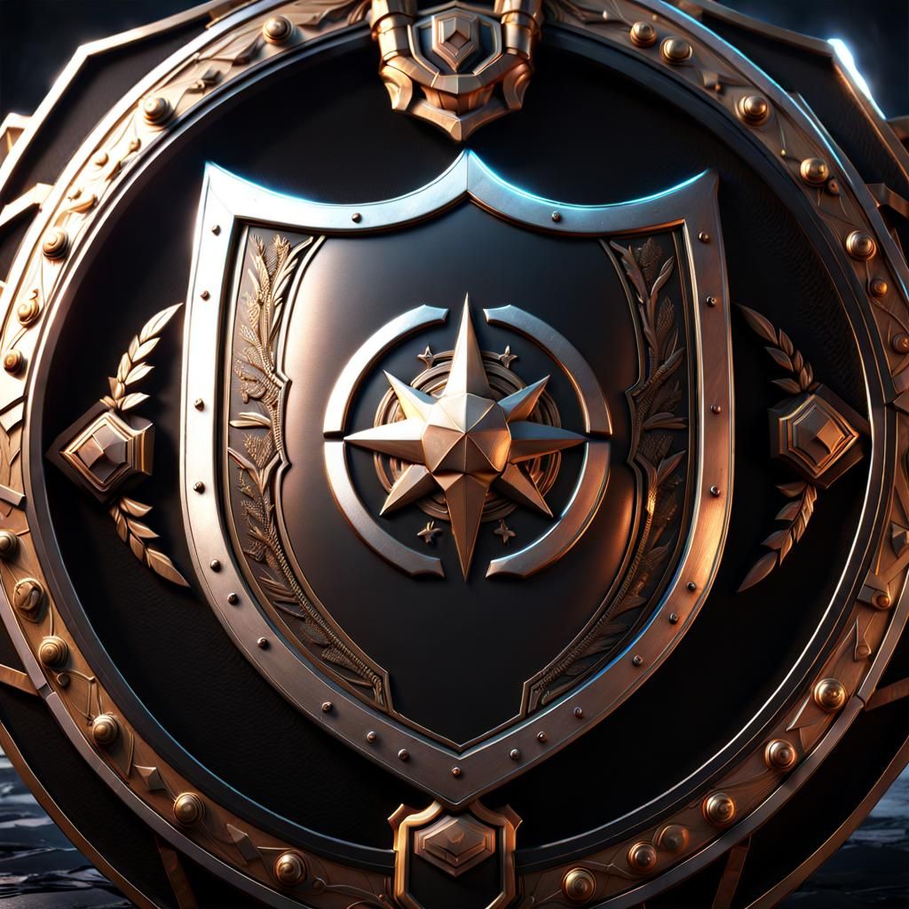 "A creative composition depicting a symbolic shield representing a ...