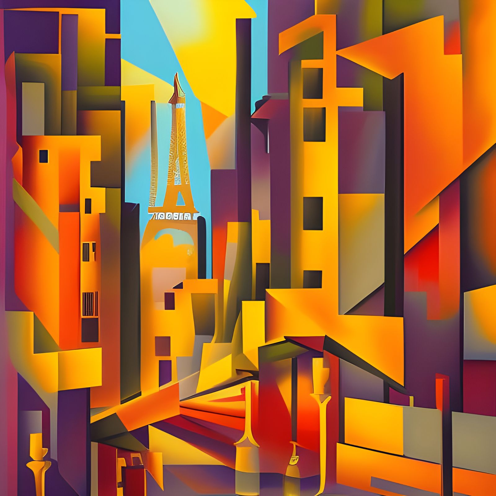 Romantic Paris cubism style - AI Generated Artwork - NightCafe Creator