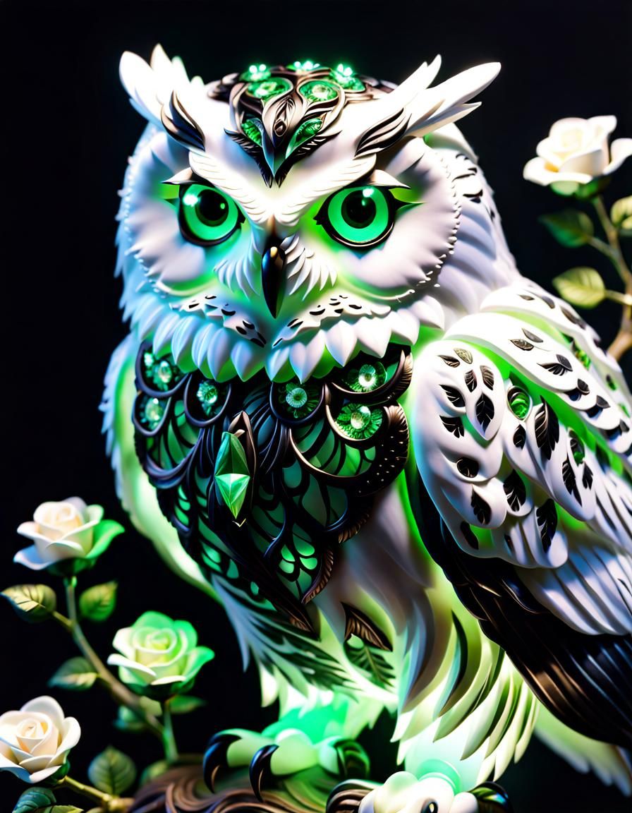 Emerald Owl - AI Generated Artwork - NightCafe Creator